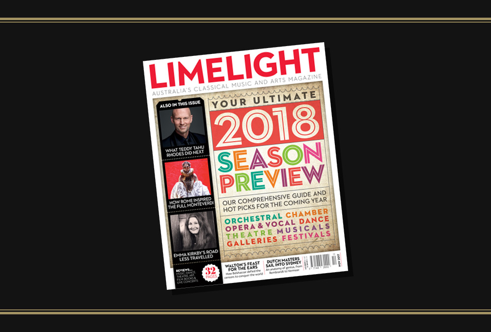 Read the November 2017 issue of Limelight Magazine online